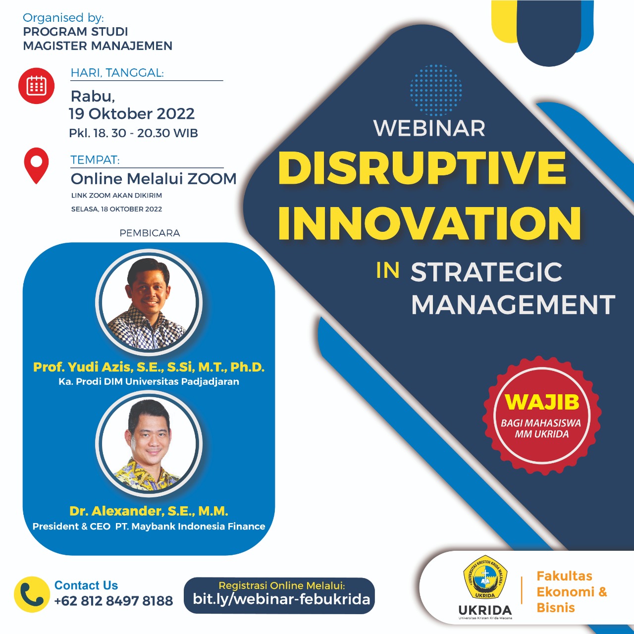 Webinar Disruptive Innovation In Strategic Management - UKRIDA.ac.id